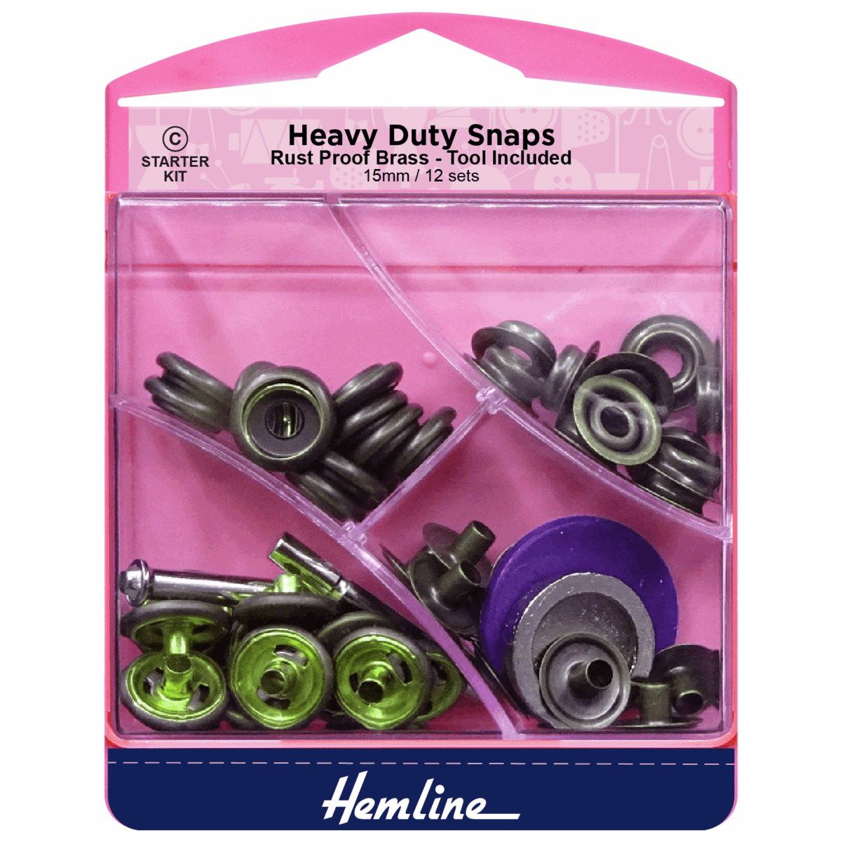 Hemline Heavy Duty Snaps (Assorted Colours) - Falcon Fabrics